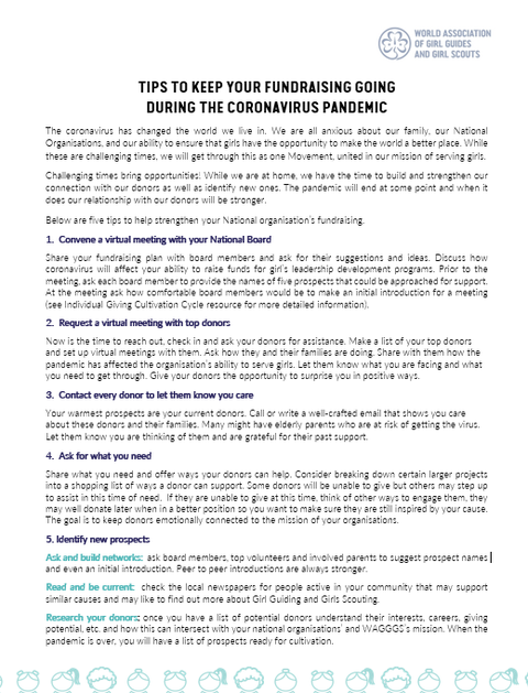 Fundraising during the coronavirus pandemic